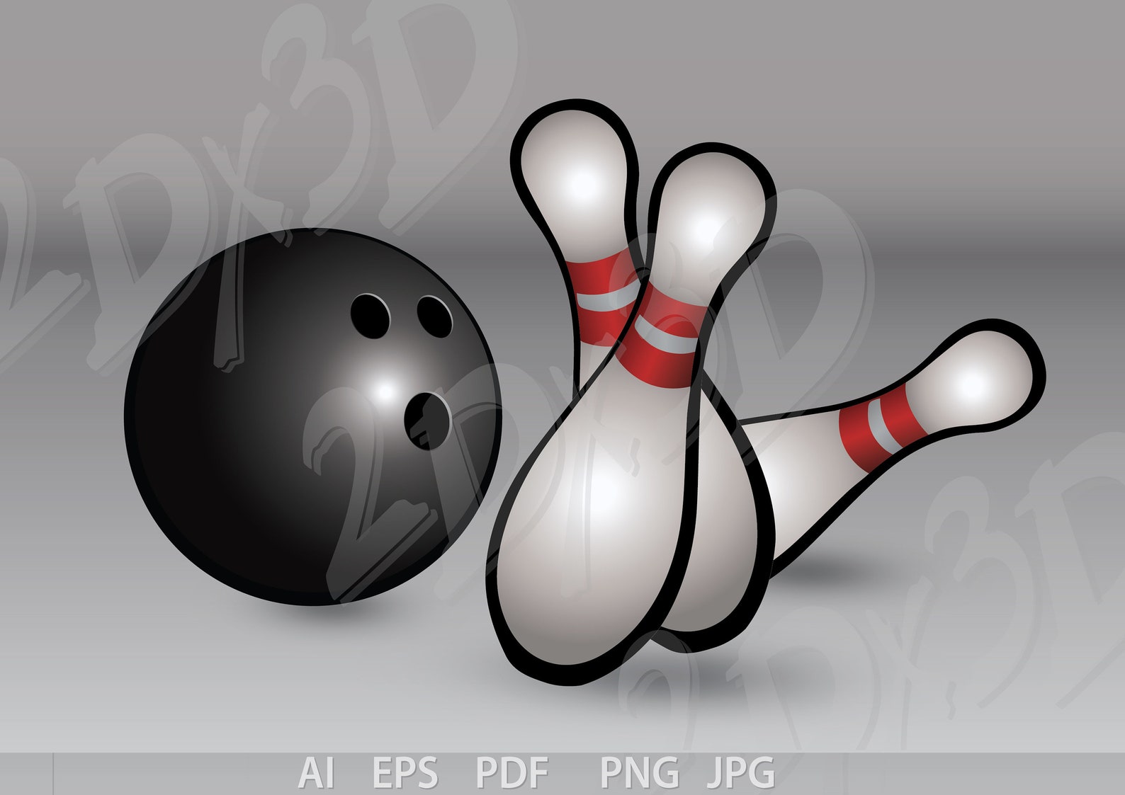 Vector BOWLING SVG Ai Eps Png Pdf Jpg Download Digital - Etsy