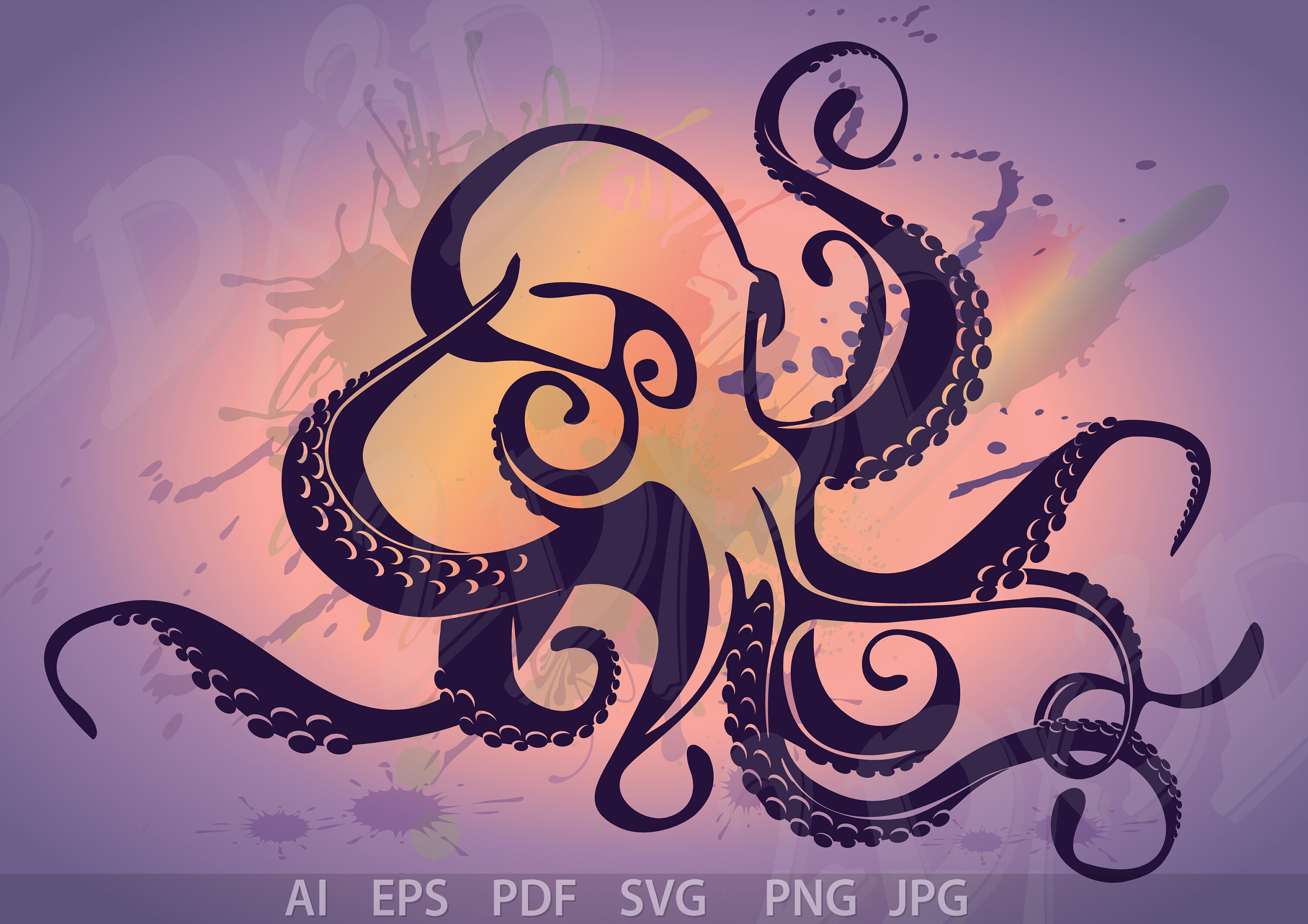 Vector OCTOPUS Ai Eps Png Pdf Svg Dxf Jpg Download - Etsy