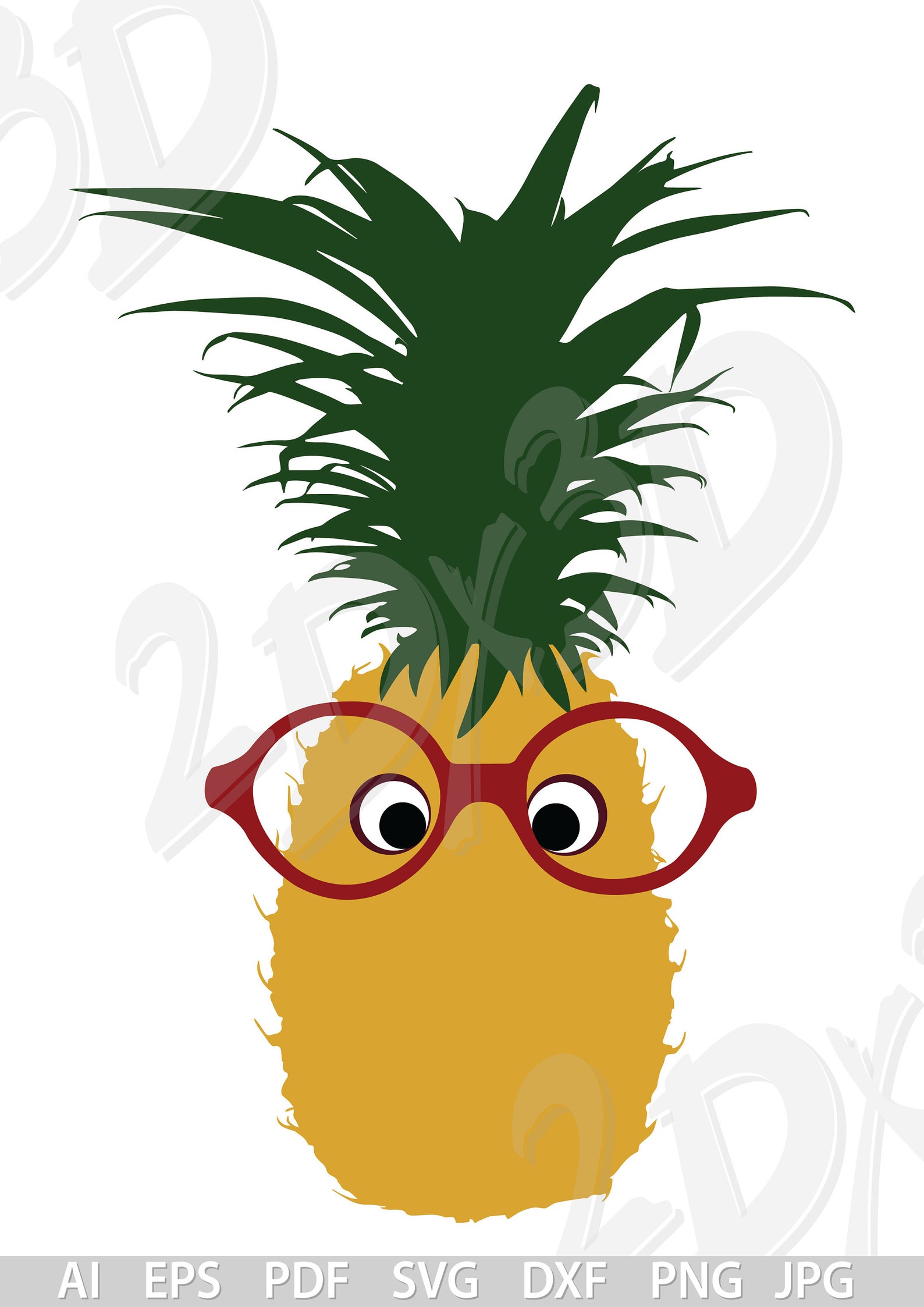 Vector ANANAS With Glasses AI Eps Pdf Png Svg Jpg - Etsy
