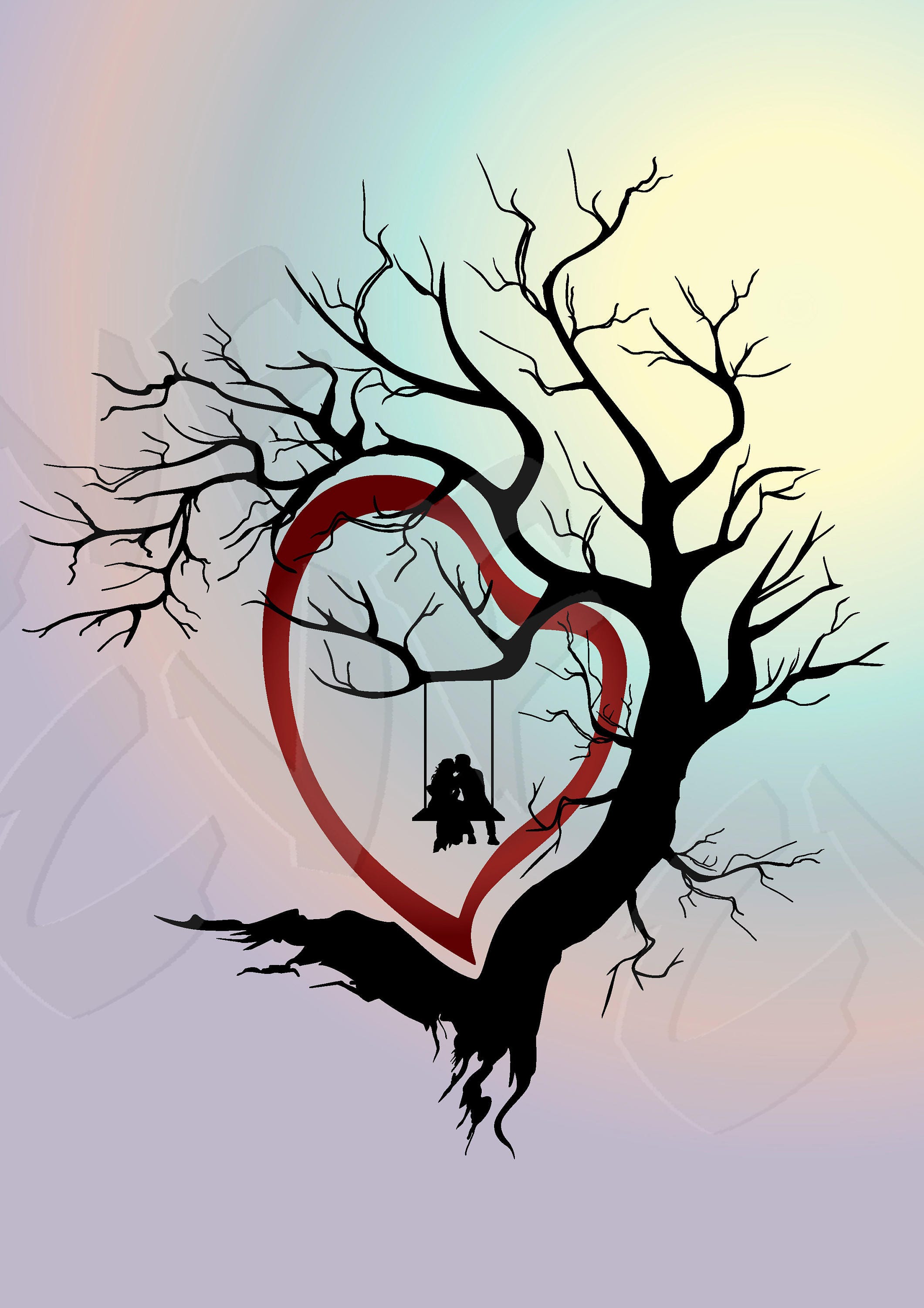 Vector WEDDING TREE Download files Digital graphical ai | Etsy