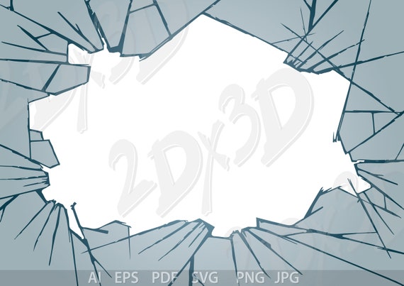 Vector BROKEN GLASS Printable Download Files Digital | Etsy
