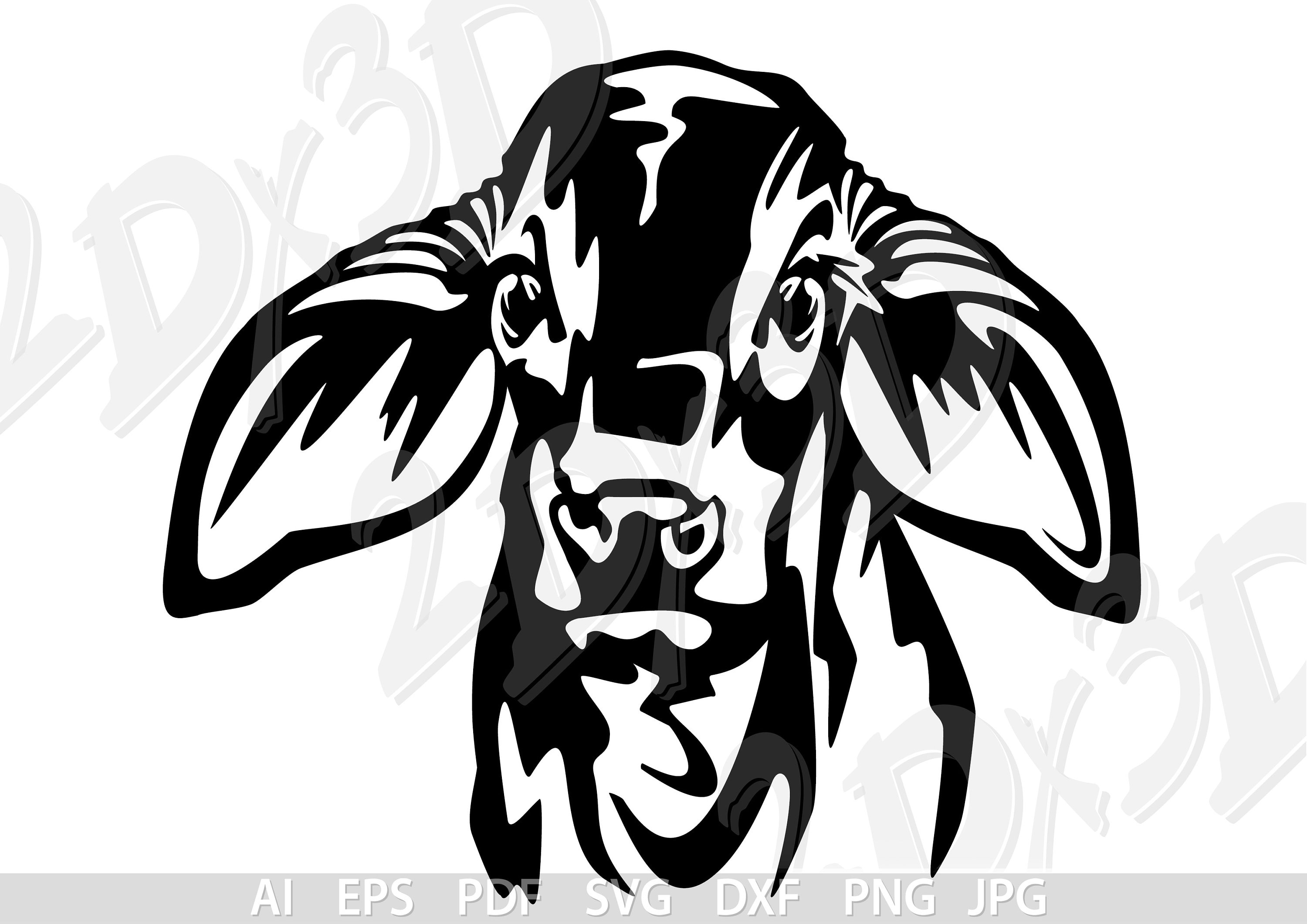 Vector BRAHMAN CALF Head SVG Cow Heifer Ai Eps Pdf Png Jpg - Etsy UK