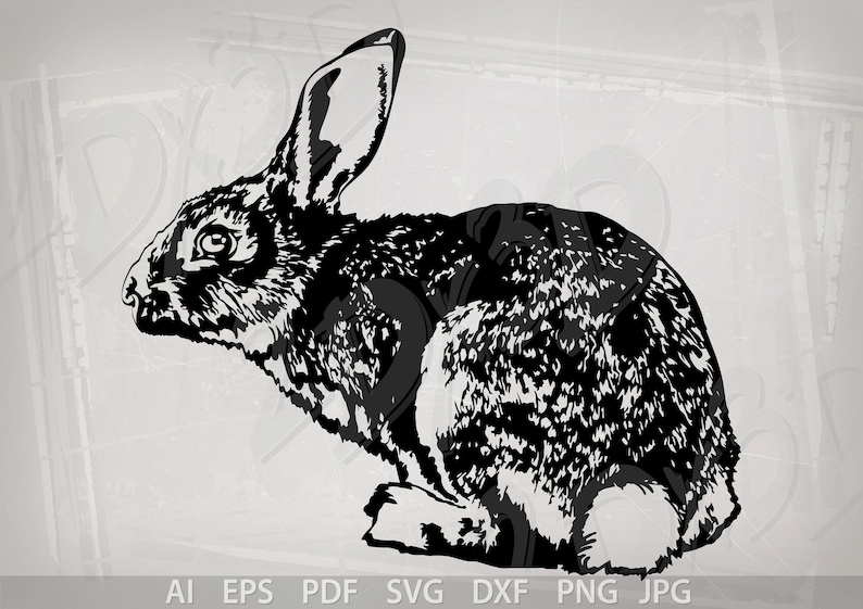 Vector RABBIT Ai Eps Pdf Svg Dxf Png Jpg Download - Etsy