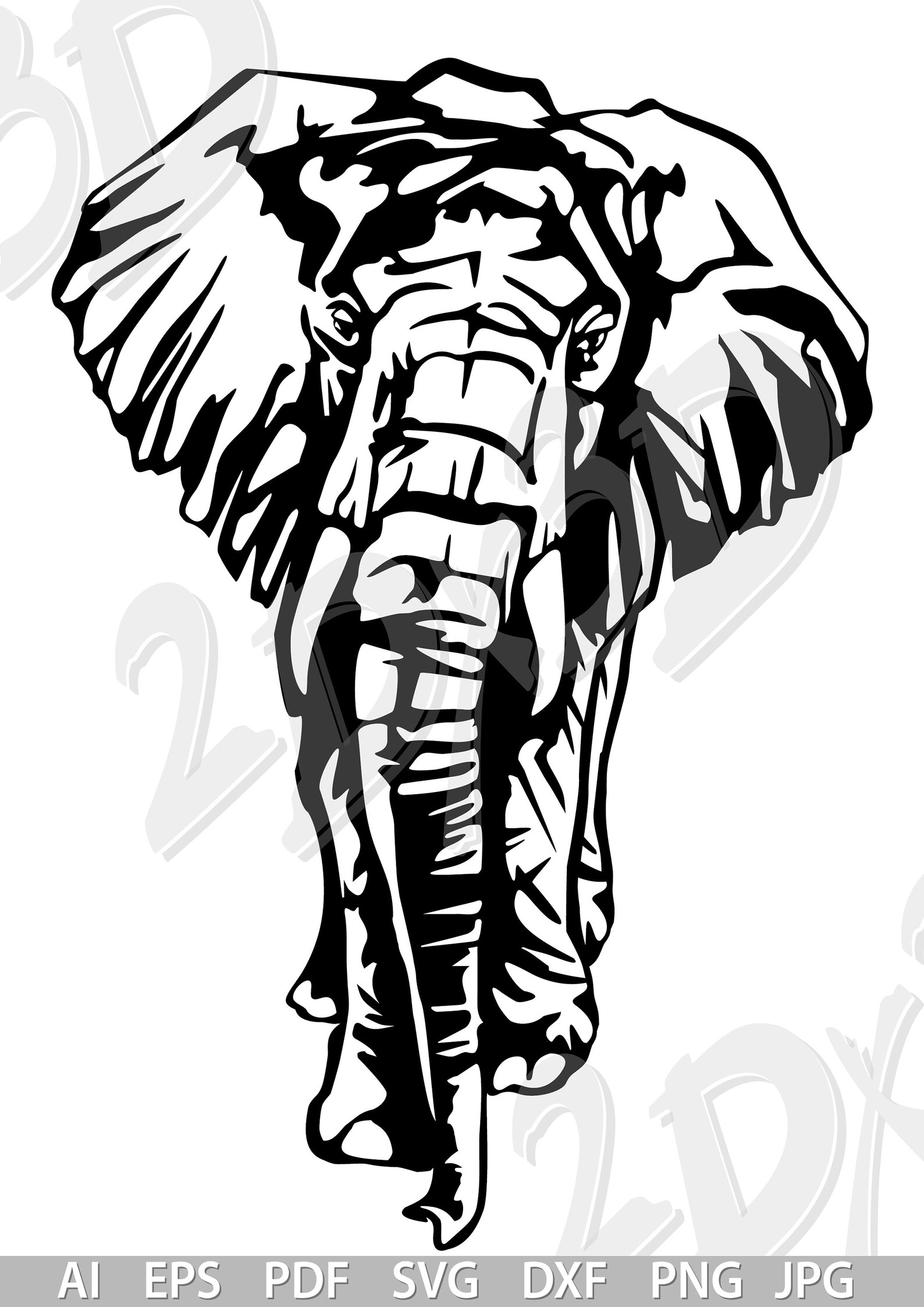 Vector ELEPHANT Body SVG Ai Eps Png Pdf Jpg Download Files - Etsy