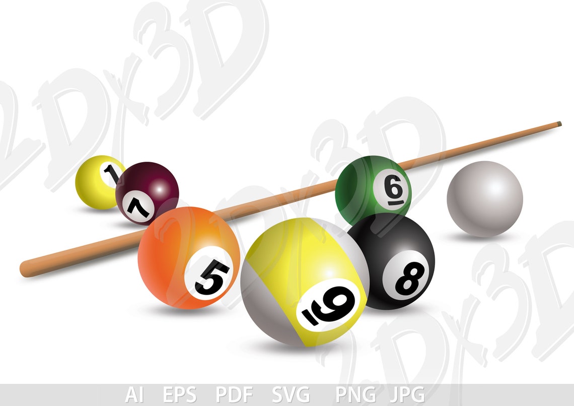Vector BILLIARD BALLS SVG Ai Eps Png Pdf Jpg Download - Etsy