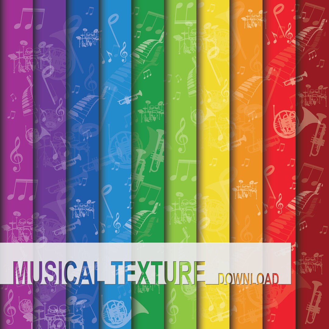 10 MUSICAL TEXTURES, Set of 10 Jpg Textures, 30x30cm / 11.8 x11.8 ...
