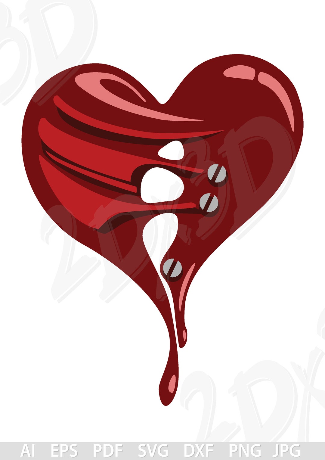 Bleeding Heart Vector Graphic: Valentine's Day Clipart (digital ...