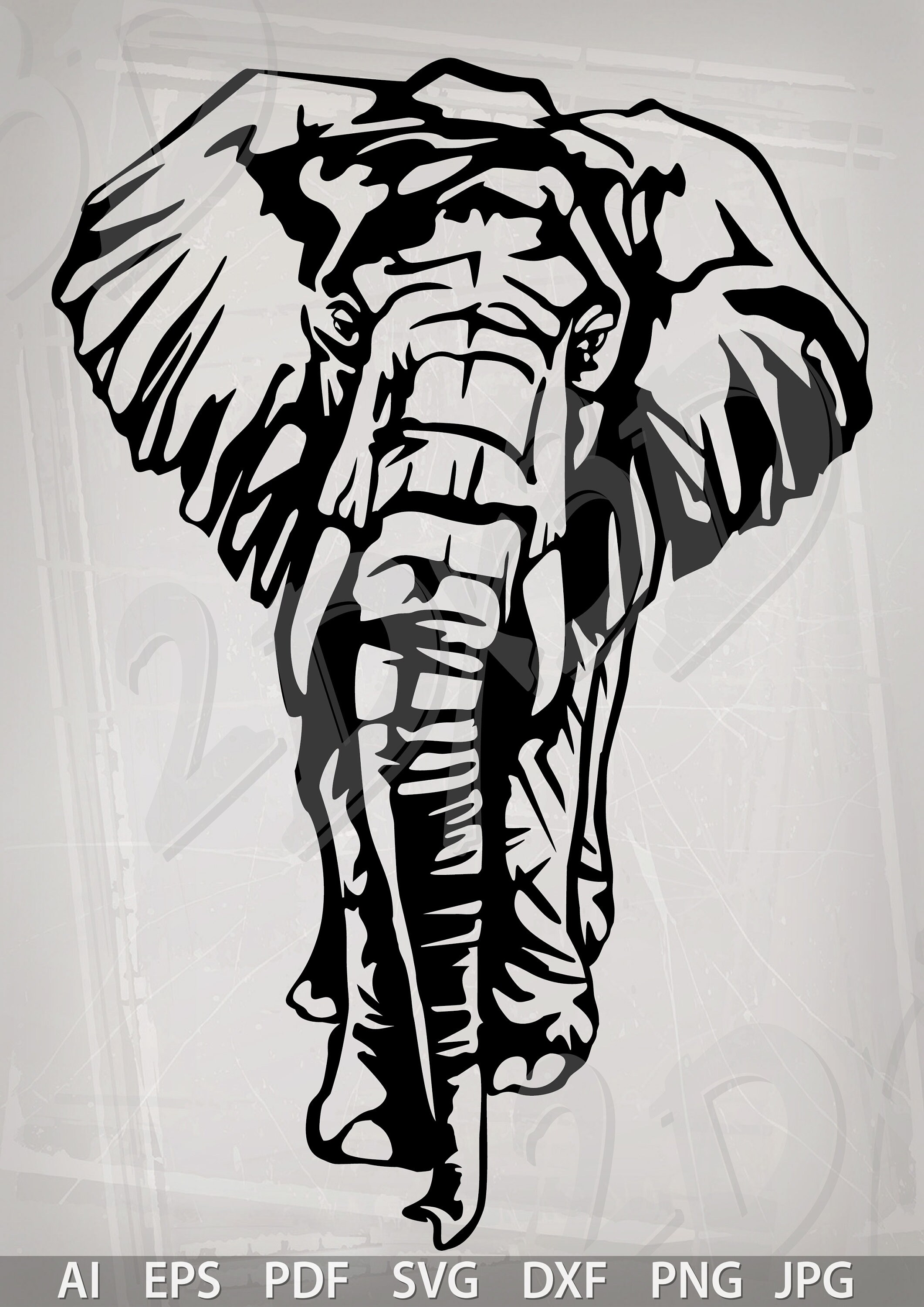 Vector ELEPHANT Body SVG Ai Eps Png Pdf Jpg Download Files - Etsy
