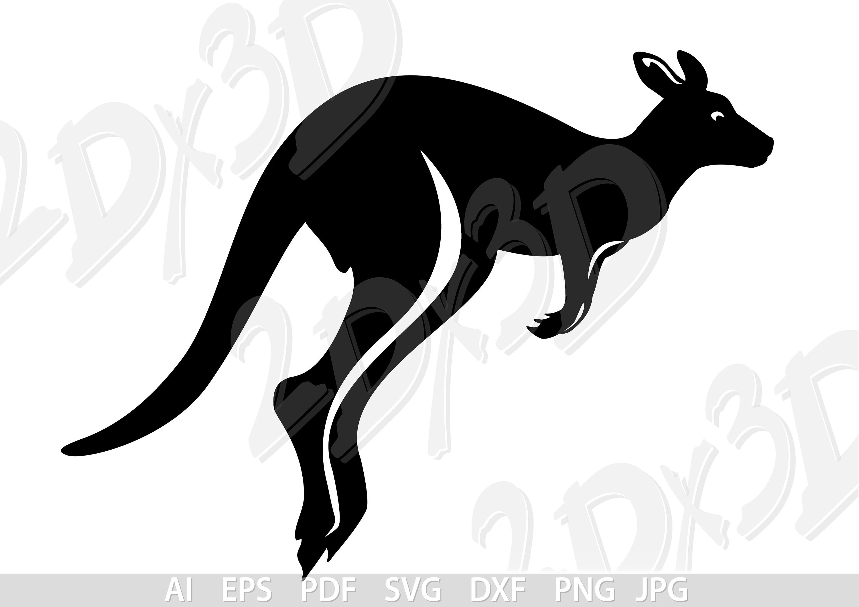 Vector KANGAROO Silhouette SVG Ai Eps Pdf Png Jpg Download - Etsy
