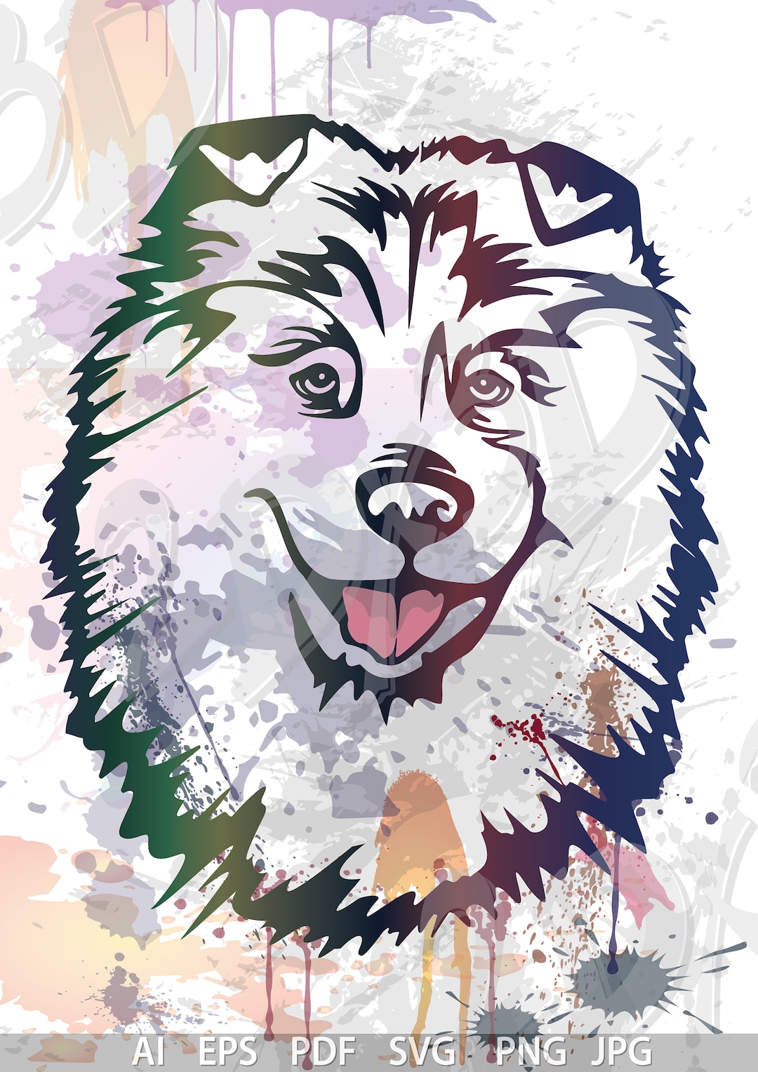 Vector SAMOYED Dog, SVG, Ai, Eps, Png, Pdf, Jpg Download Files, Digital ...
