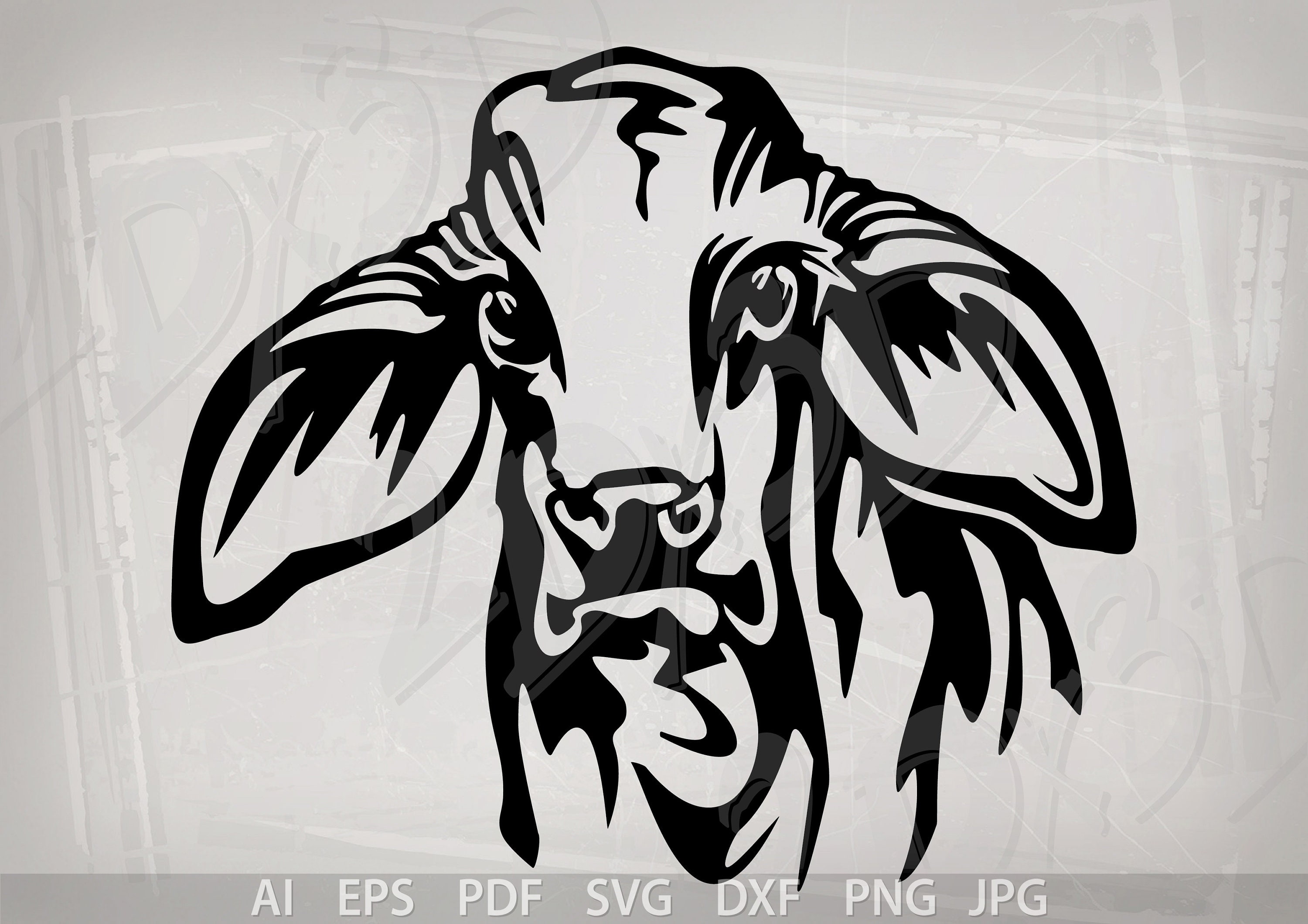 Brahman Calf Head Vector Image (digital Download) - Etsy UK