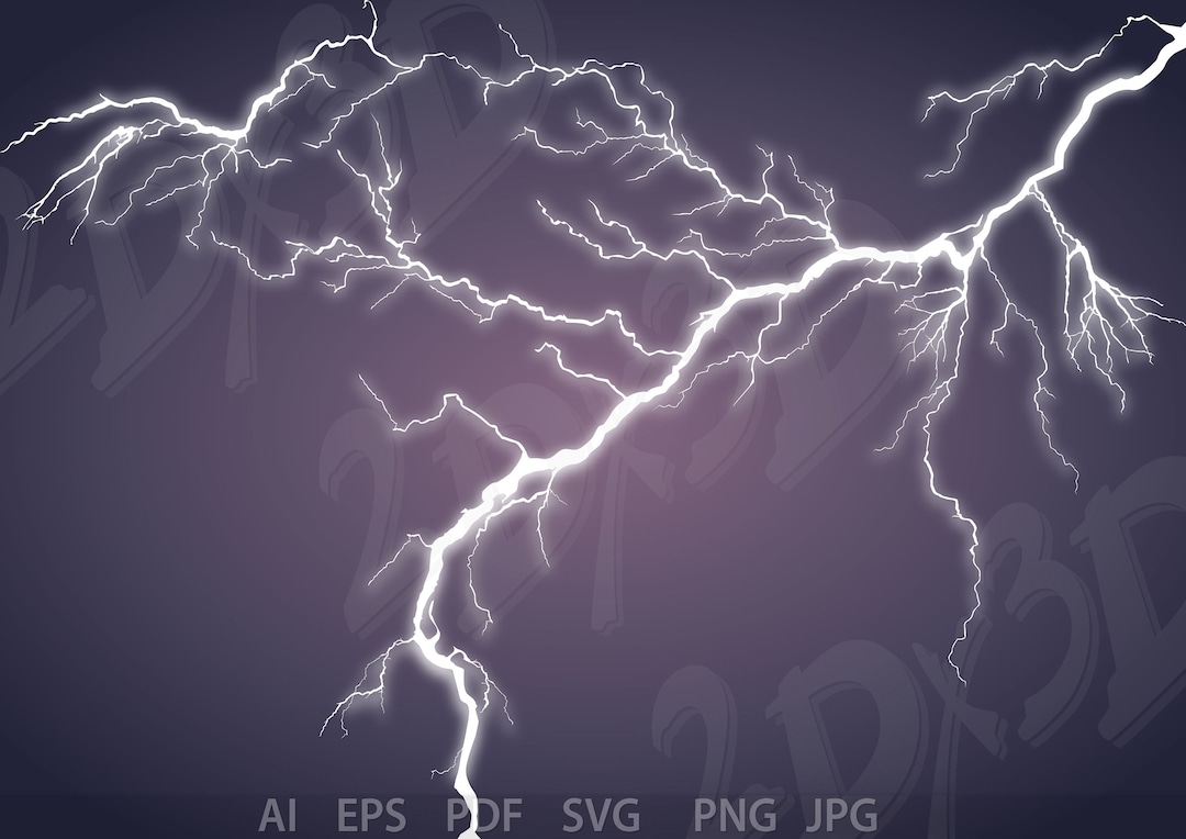Lightning Bolt Vector Art: SVG, PNG, PDF Files (digital Download) - Etsy