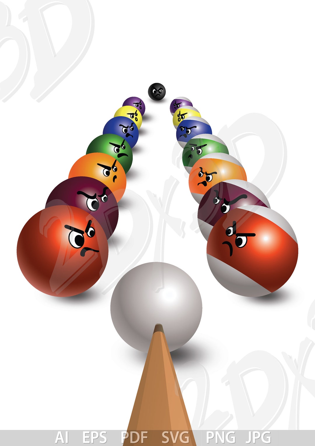 Vector BILLIARD BALLS, SVG, Ai, Eps, Png, Pdf, Jpg Download, Digital ...