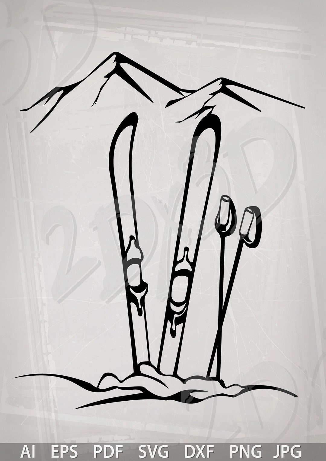 Ski Vector Art: Graphic Skiing Design (digital Download) - Etsy