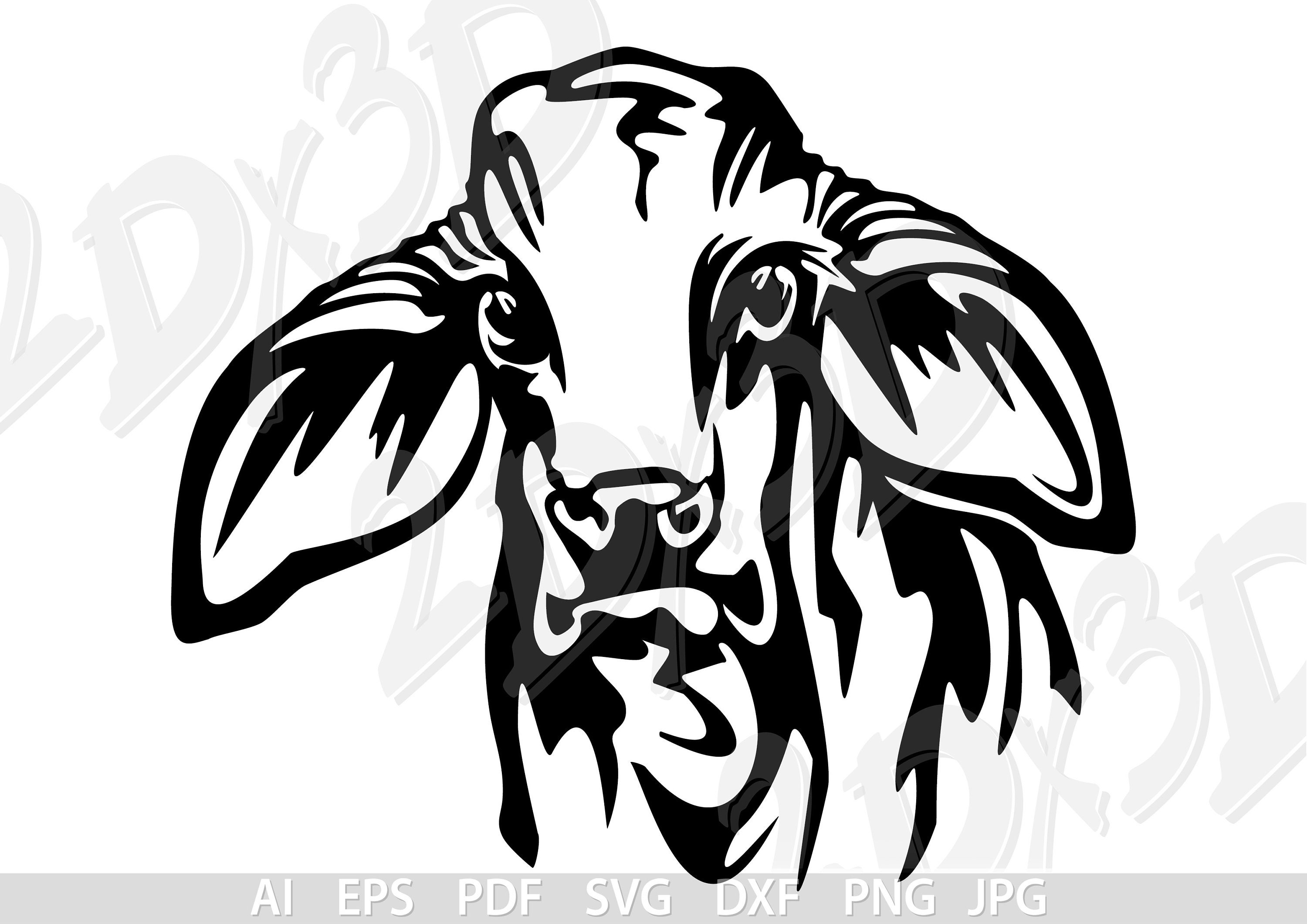 Vector BRAHMAN CALF Head SVG Ai Eps Pdf Png Jpg Download - Etsy