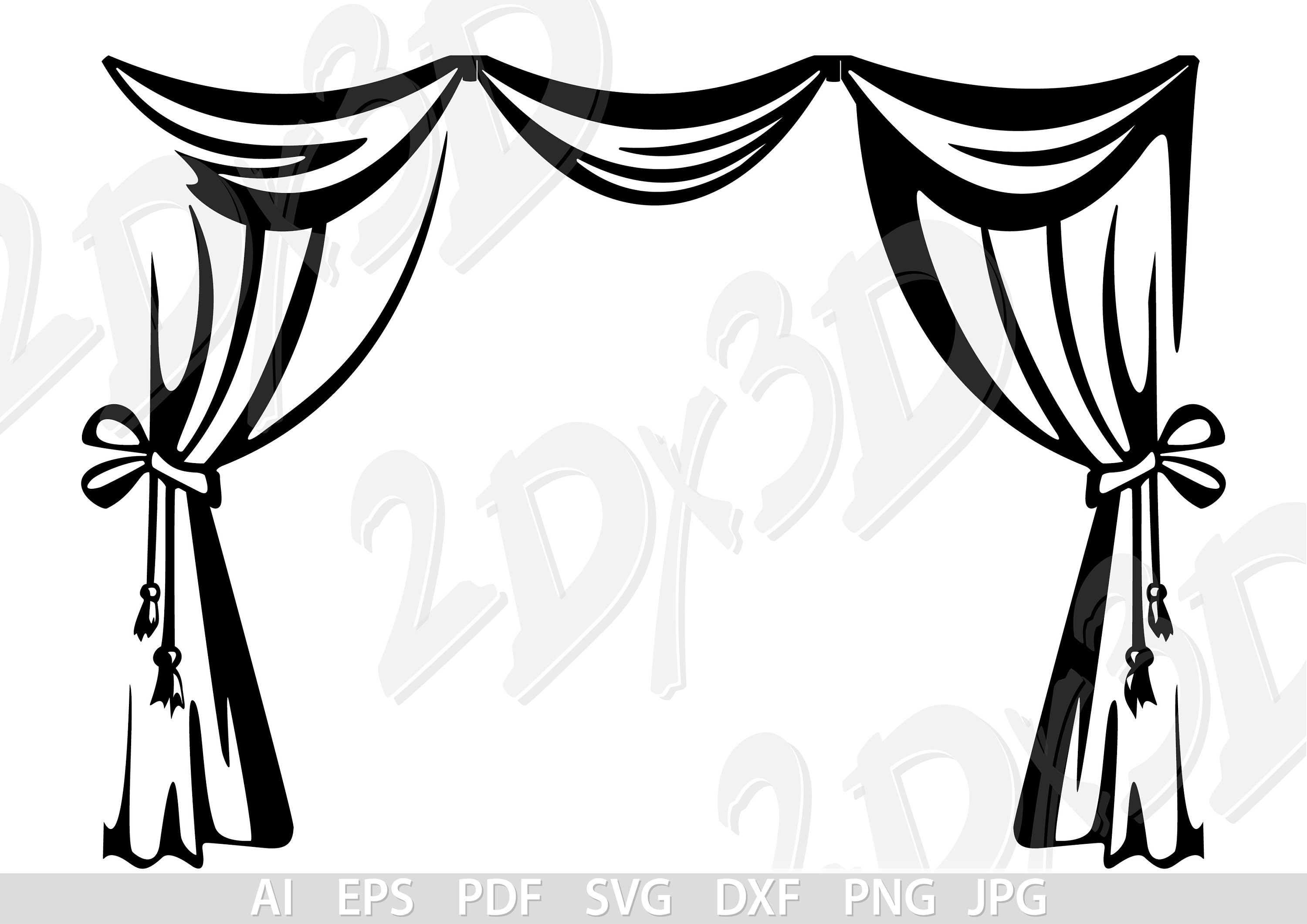 Vector STAGE CURTAINS Svg Pdf Ai Eps Dxf Png Jpg Download - Etsy UK