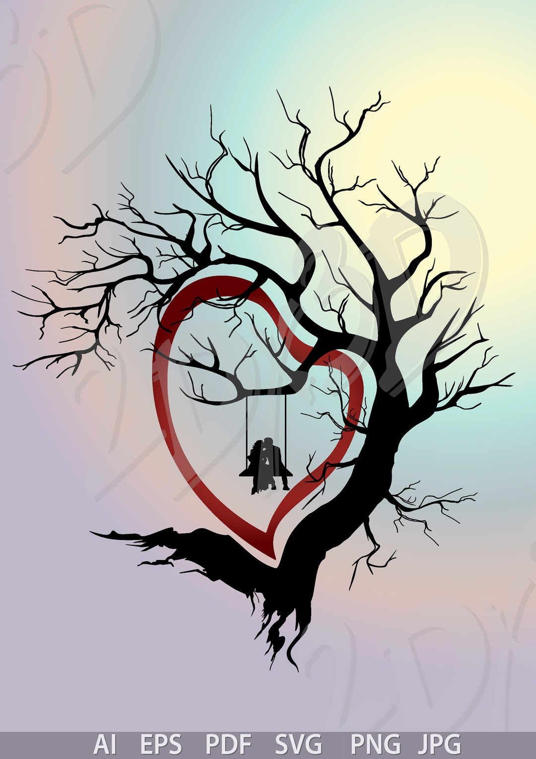 Vector WEDDING TREE, Download Files, Digital, Graphical, Ai, Eps, Png ...
