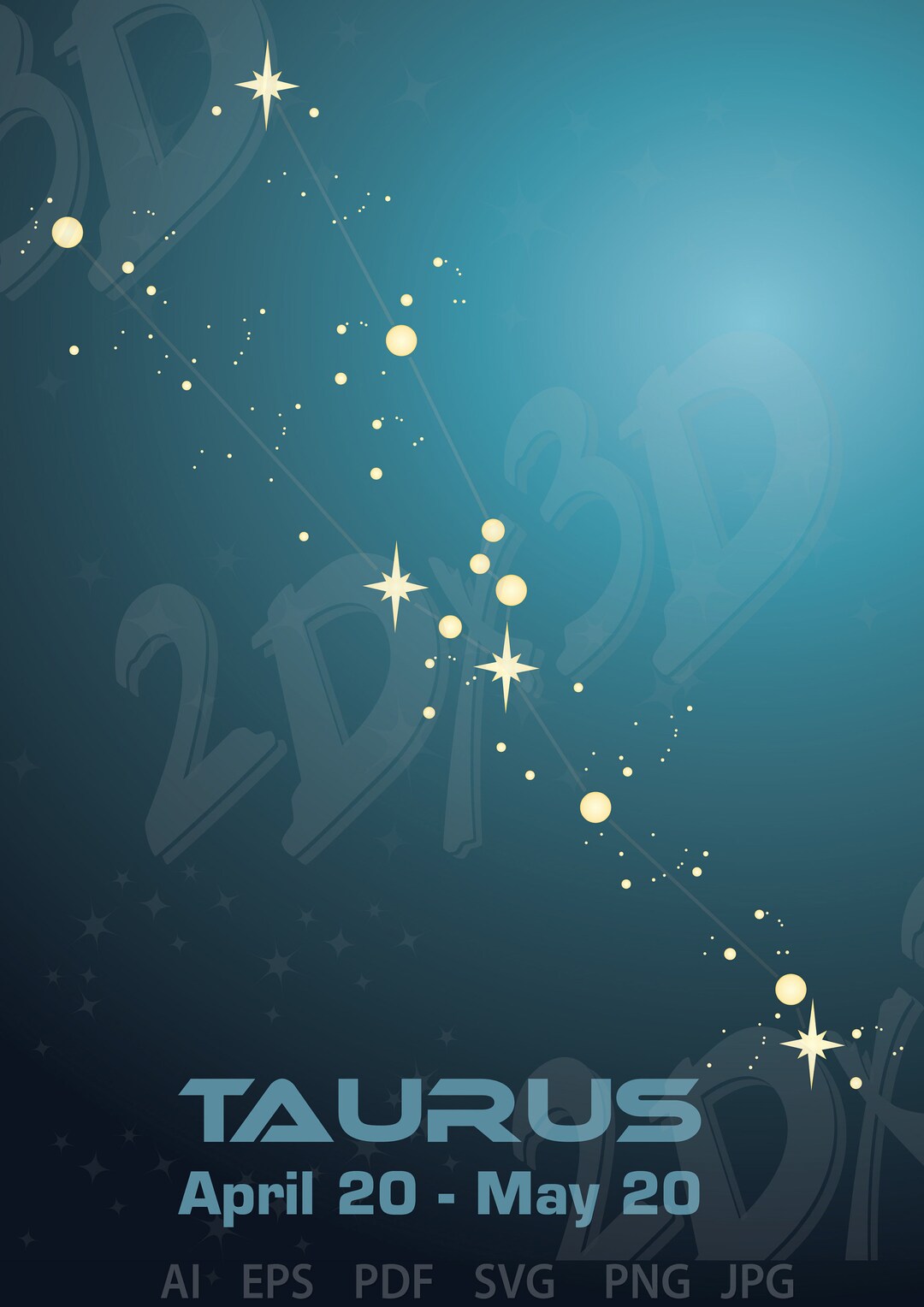 Vector ZODIAC TAURUS, AI, Eps, Png, Svg, Pdf, Jpg Download, Digital ...