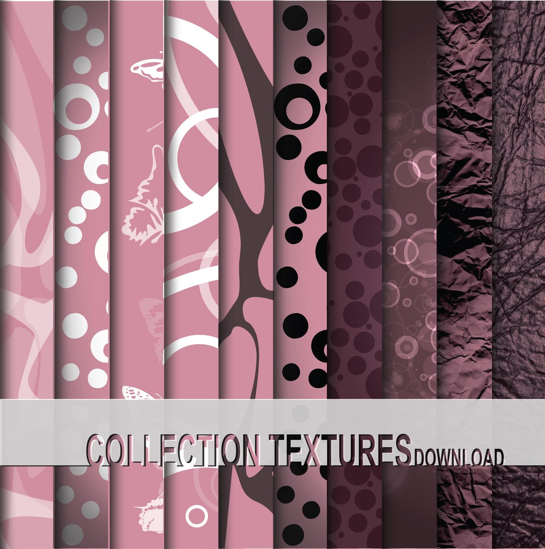 COLLECTION 10 TEXTURES in Pink, Set of 10 JPG, 30x30cm / 11.8 x11.8 ...