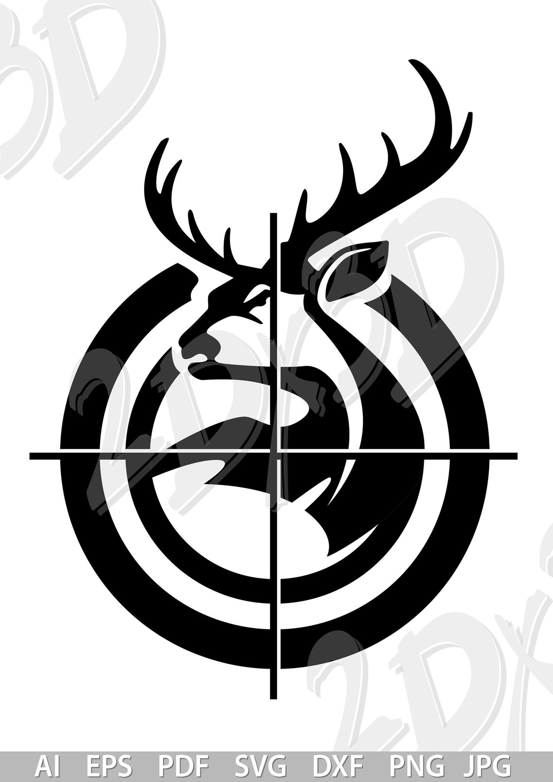 Vector DEER Head Mark Target Svg Ai Eps Pdf Png Jpg Download - Etsy Ireland