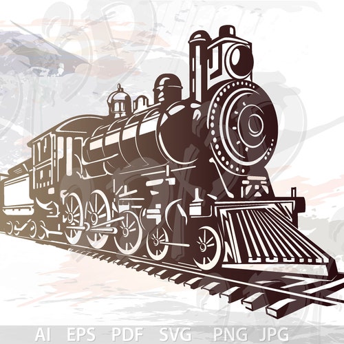 Vector VINTAGE TRAIN AI Eps Svg Dxf Pdf Png Jpg - Etsy