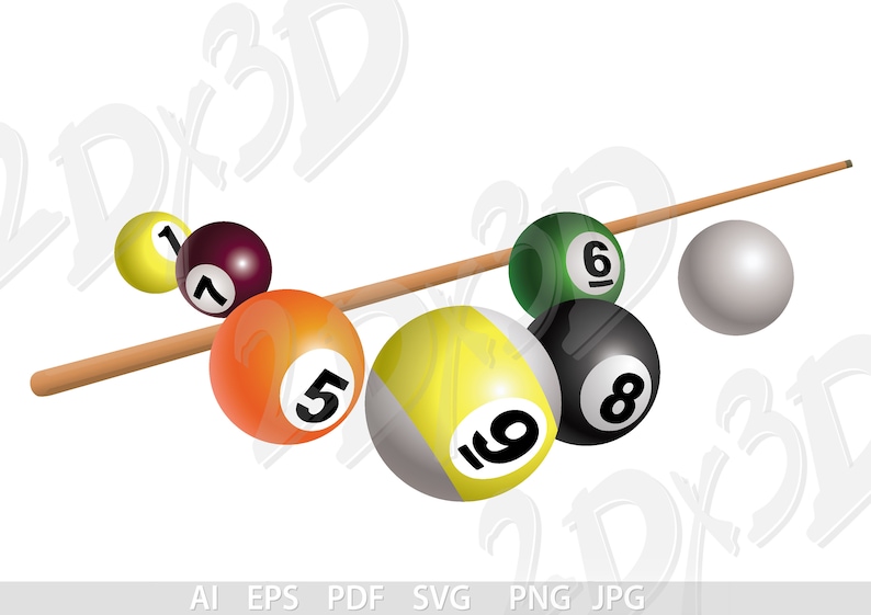 Vector BILLIARD BALLS SVG Ai Eps Png Pdf Jpg Download - Etsy