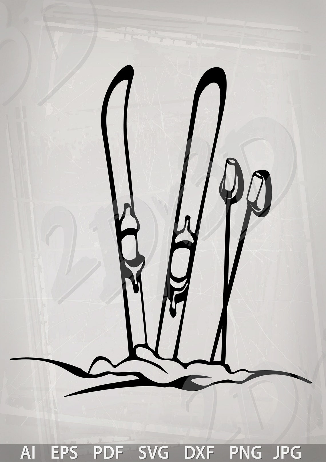 Vector SKI PDF SVG Ai Eps Dxf Png Jpg Download Files - Etsy