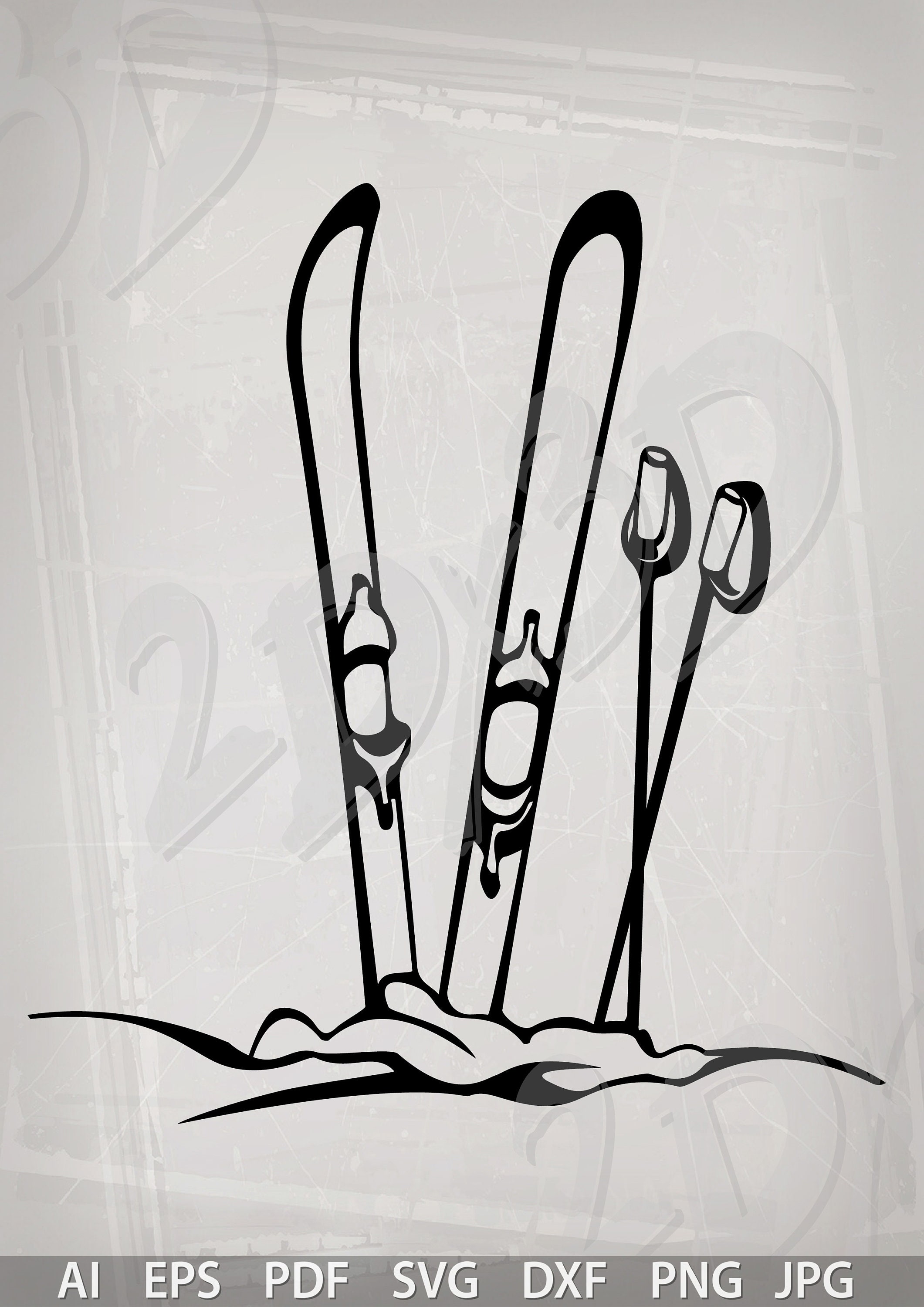 Vector SKI PDF SVG Ai Eps Dxf Png Jpg Download Files - Etsy