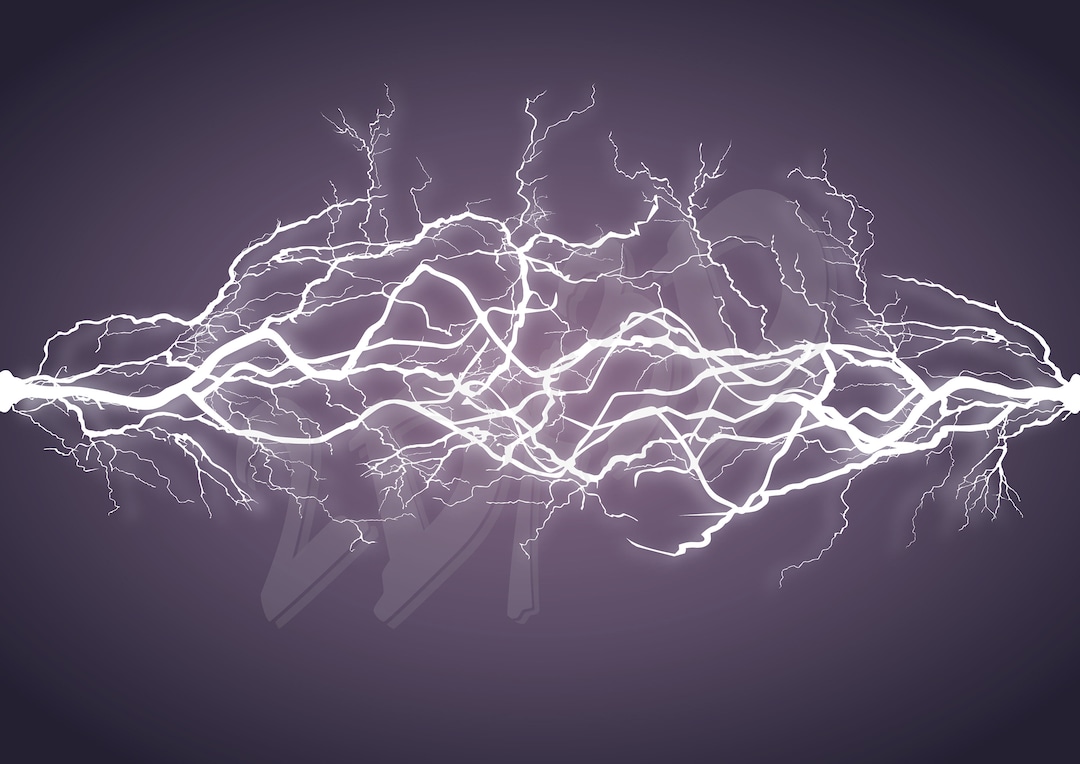 Voltaic Arc Lightning Bolt Vector Art (digital Download) - Etsy
