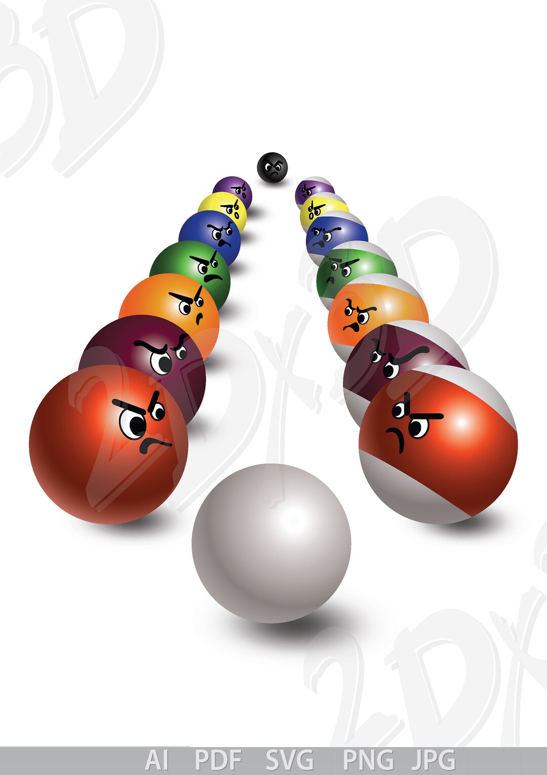 Vector BILLIARD BALLS, SVG, Ai, Eps, Png, Pdf, Jpg Download, Digital ...