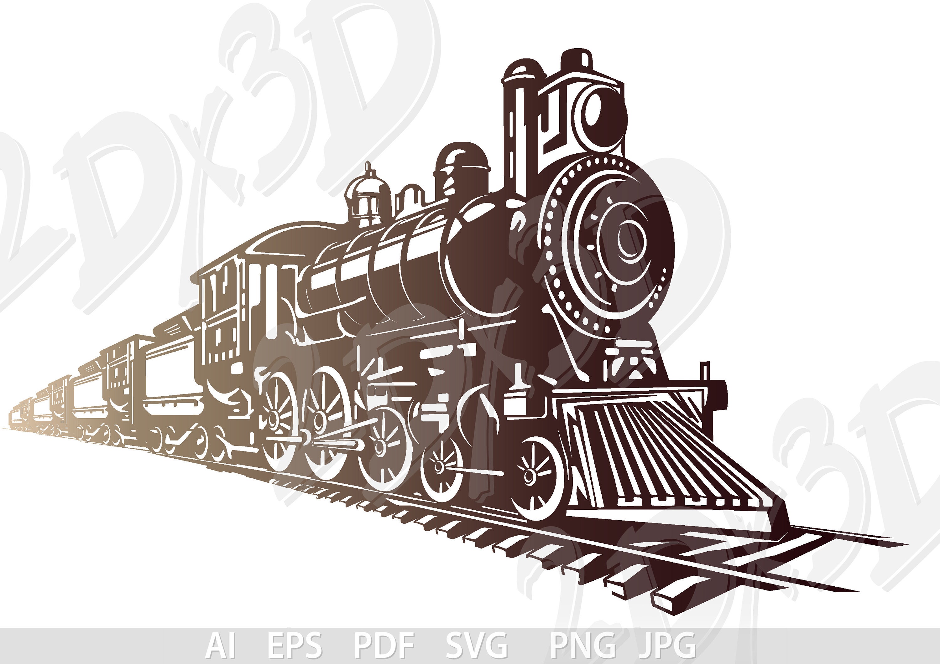 Vector VINTAGE TRAIN Ai Eps Png Pdf Svg Jpg Download - Etsy Canada