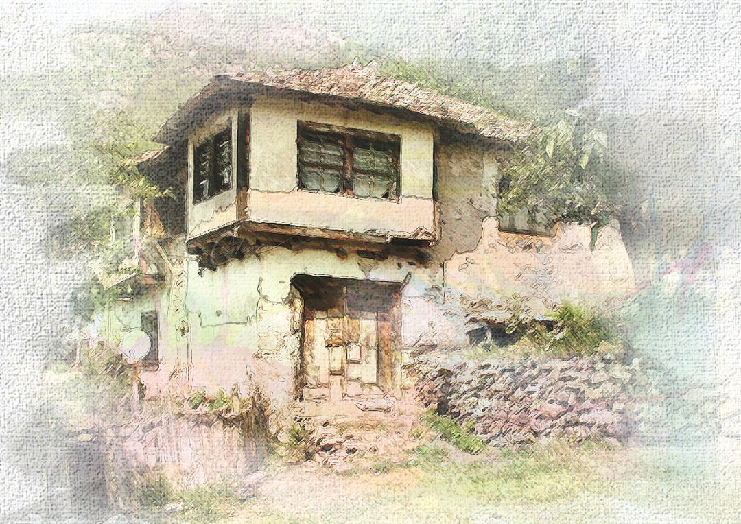 OLD HOUSE, Photography, Watercolor Painting Effect With Photoshop /003 ...