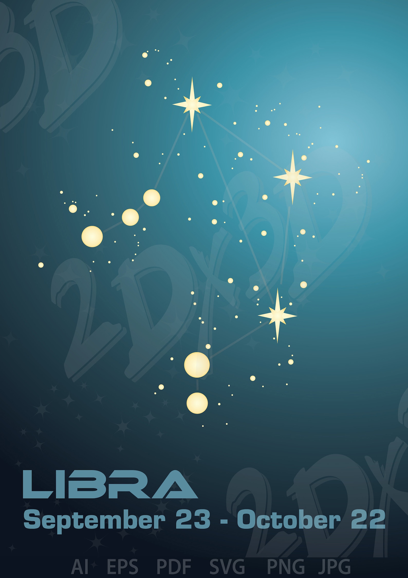 Libra Zodiac Vector Art (digital Download) - Etsy