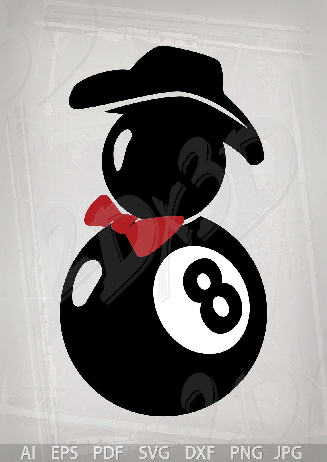Cowboy Billiard Ball Vector Art (digital Download) - Etsy