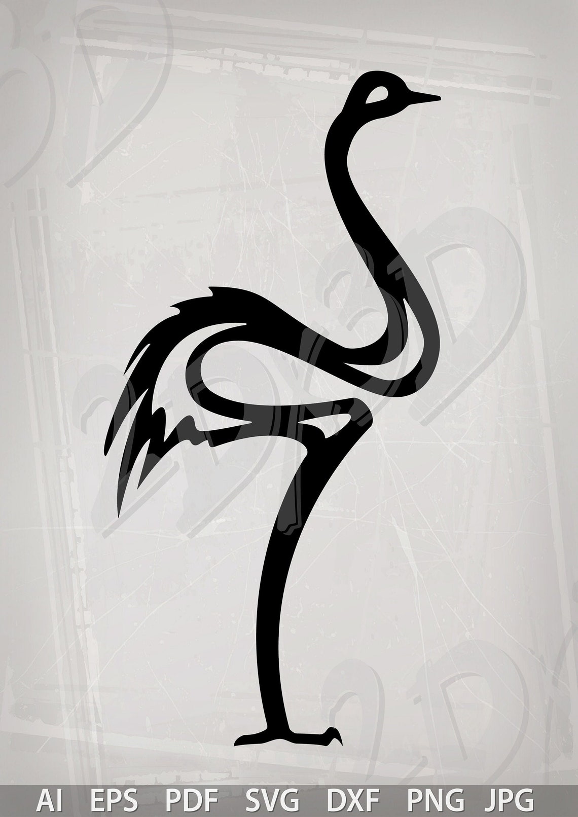 Vector STRUZZO uccello stilizzato svg ai eps pdf dxf png jpg - Etsy Italia