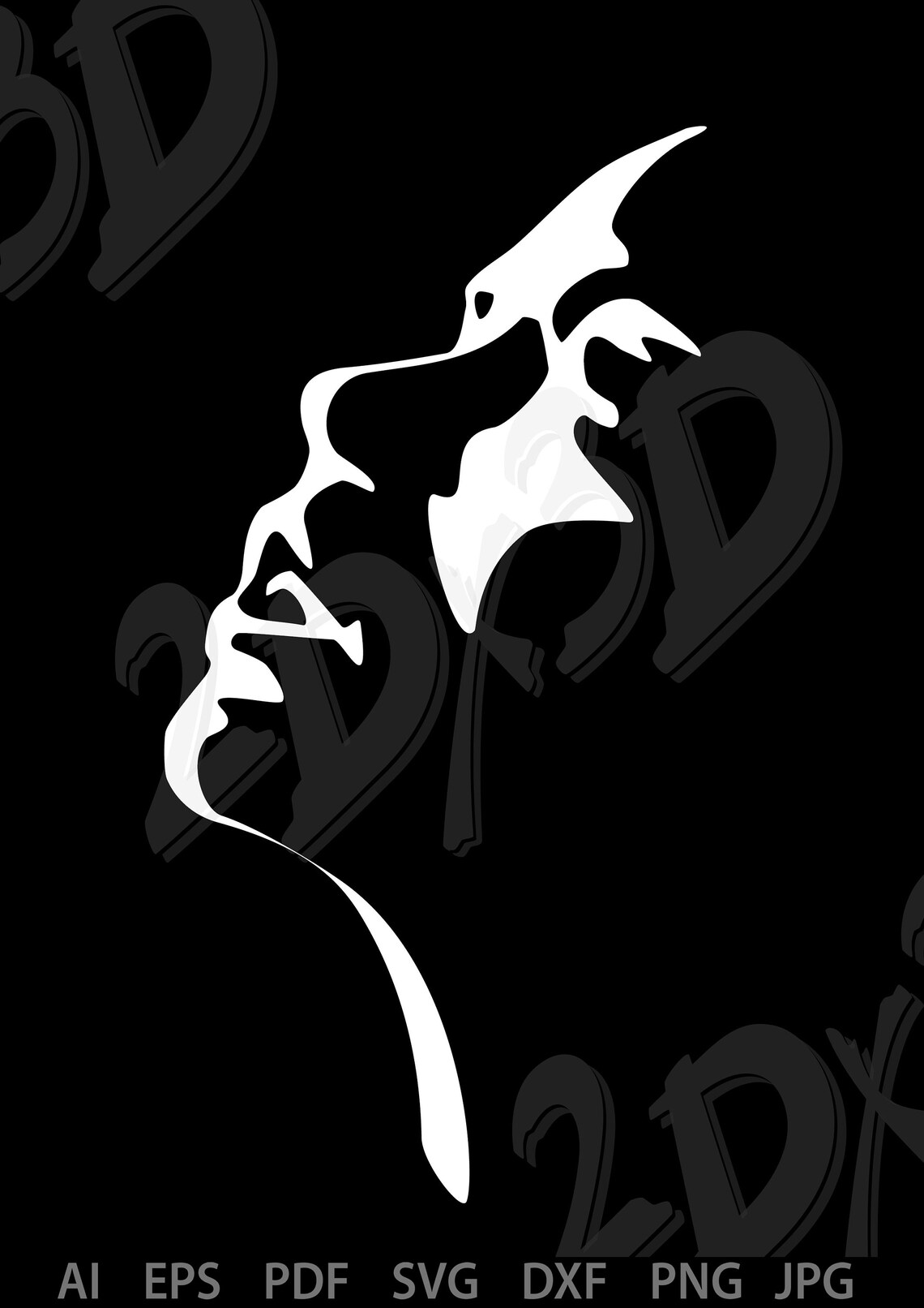 Vector FACE in White Ai Eps Pdf Svg Pdf Jpg Download - Etsy