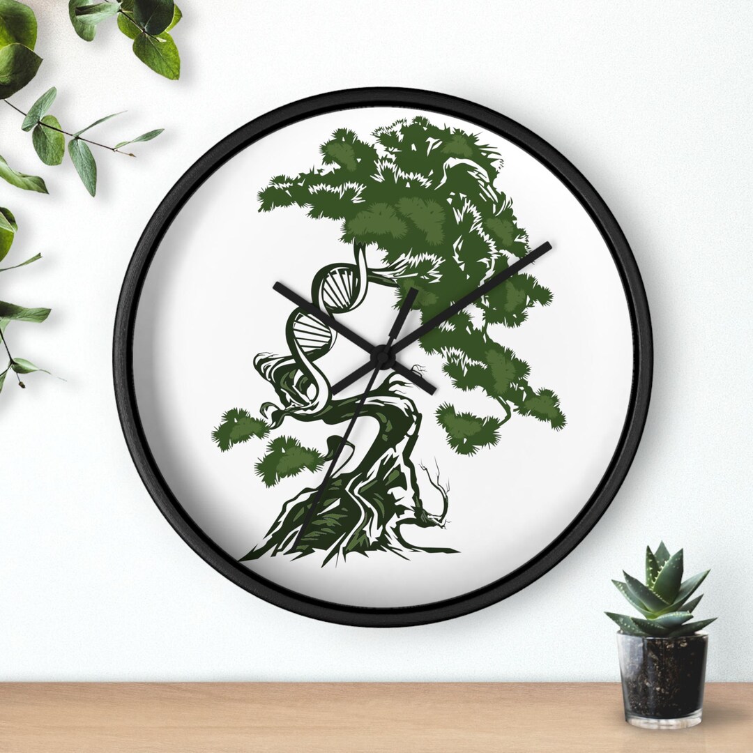 DNA Tree Wall Clock, Genetic Science Home Decor, Biology Gift, Science ...
