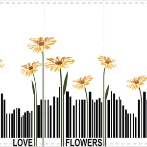 Barcode Love Flowers Colored Sky Transparent Water Bottle Floral Slim ...