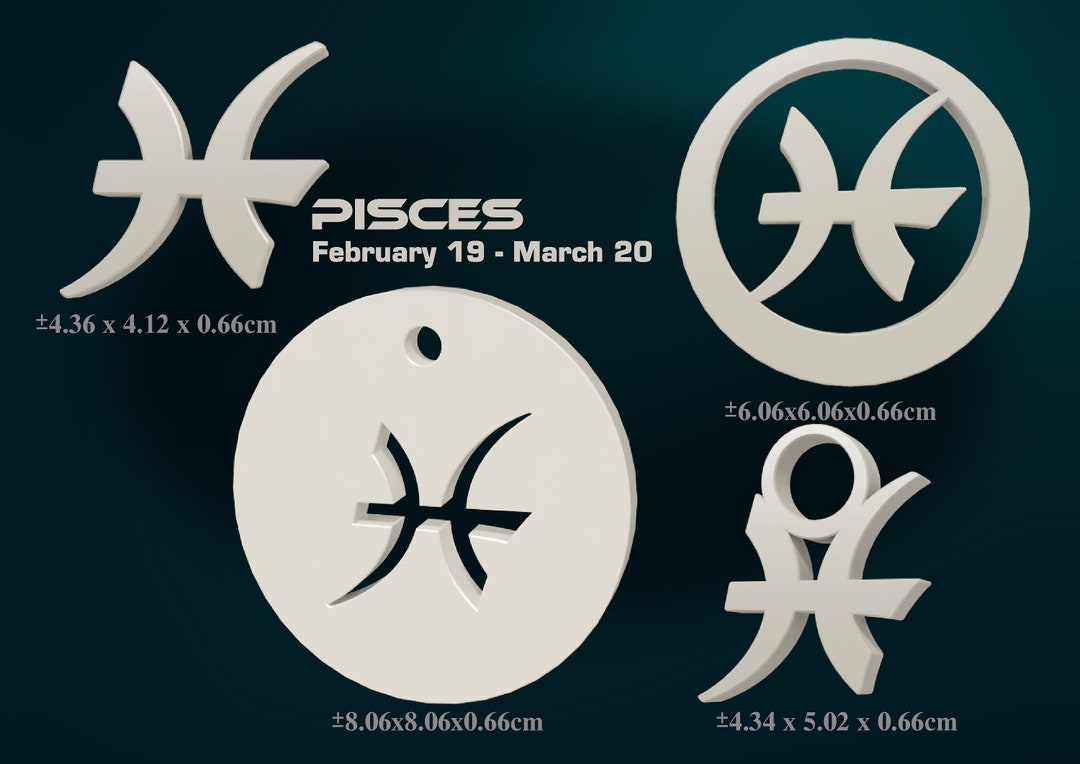 ZODIAC Pisces, 3d STL Models for CNC Router Carving Machine, 3d Printer ...