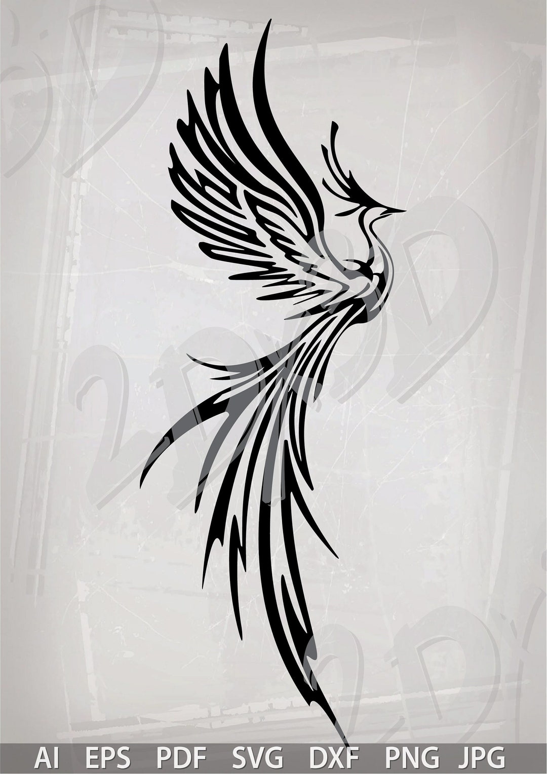 Phoenix Bird Vector Art: Royal Flying Design (digital Download) - Etsy