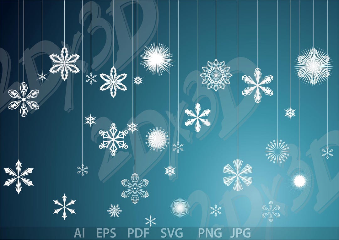 Vector SNOWFLAKES, Svg, Ai, Eps, Pdf, Png, Jpg Download, Christmas Card ...