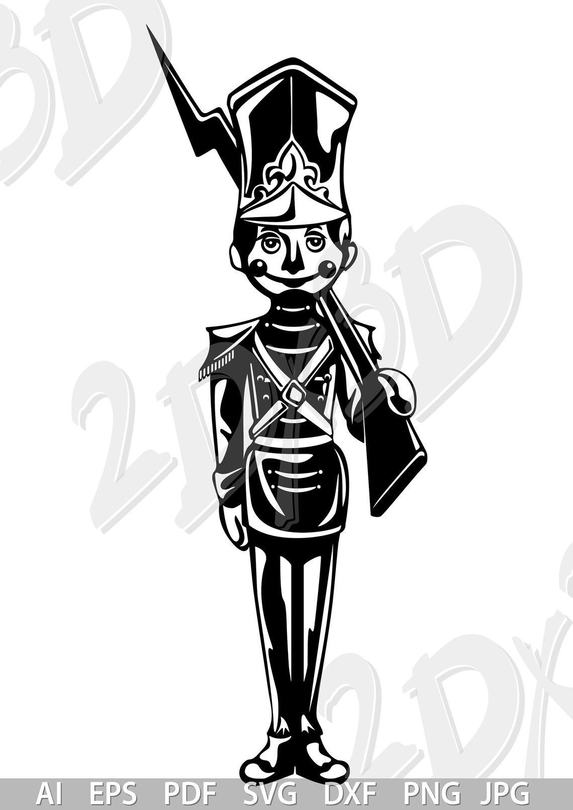 Vector TOY SOLDIER Nutcracker Ai Eps Png Pdf SVG Dxf | Etsy