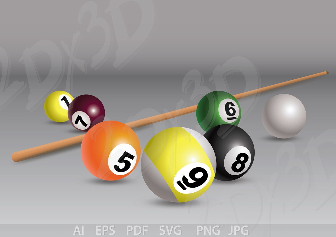 Vector BILLIARD BALLS SVG Ai Eps Png Pdf Jpg Download - Etsy