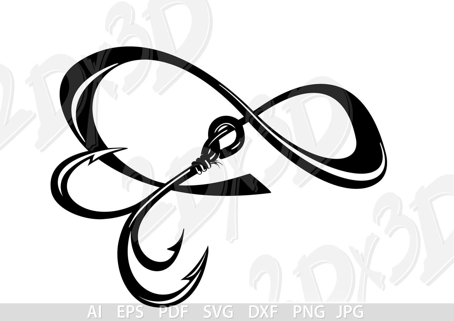 Vector INFINITY Hook SVG AI Eps Pdf Dxf Png Jpg Download | Etsy
