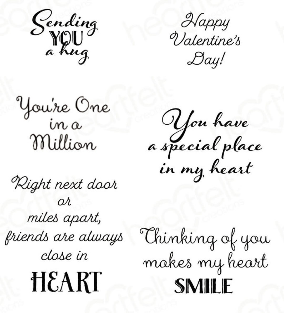 Friendship Sentiments Cling Stamp Set - Etsy