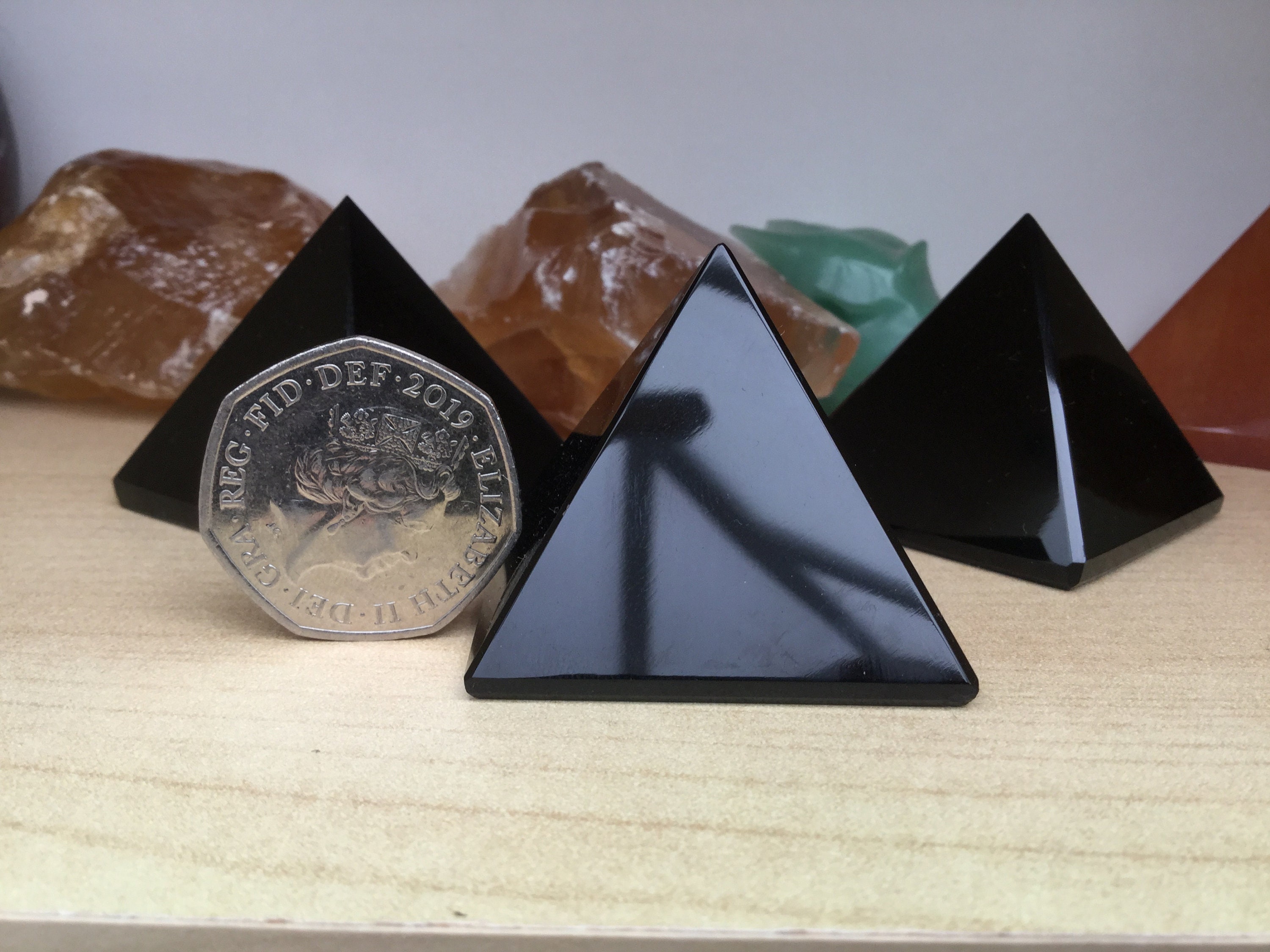 Black Obsidian Reiki Healing Crystal Pyramid Hand Polished - Etsy UK