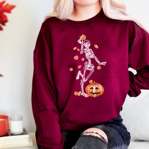 Fall Sweatshirt, Halloween Sweatshirt, Skeleton Sweatshirt, Fall ...
