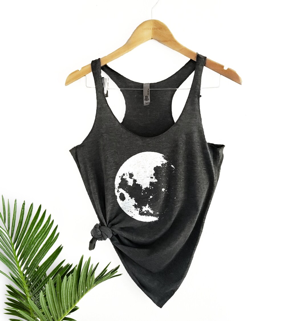 Full Moon Tank Top, Moon Tank Tops Women, Camping Shirt, Hiking Shirt ...