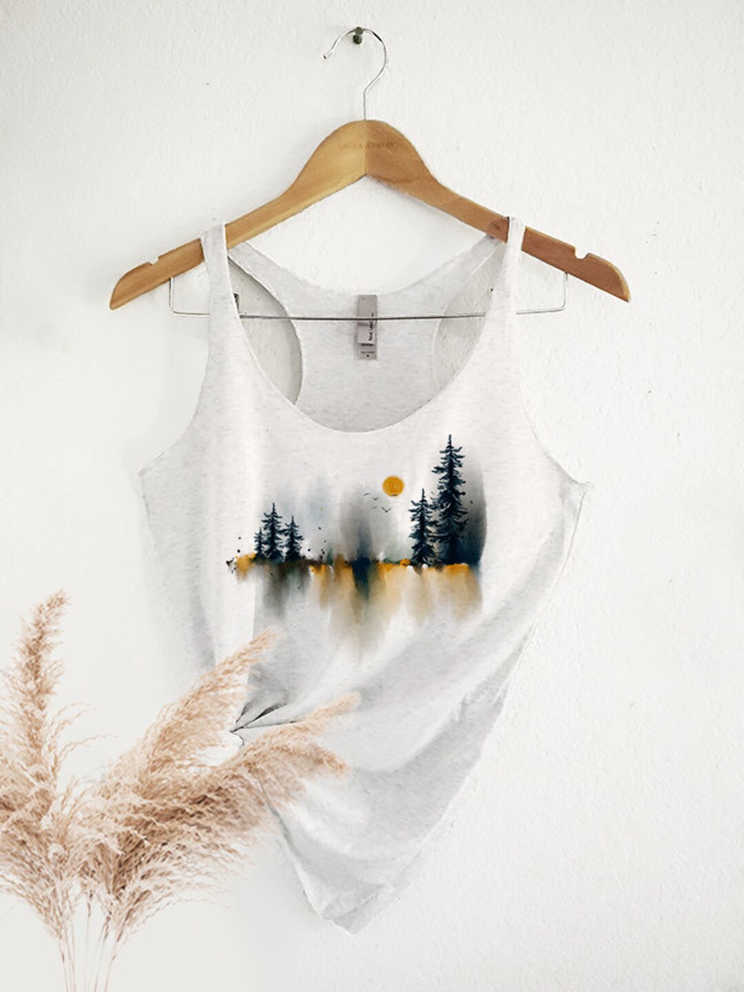 Boho Abstract Mountain Tank Top, Boho Tank, Hiking Shirt, Outdoors Tank ...