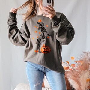 Fall Sweatshirt, Halloween Sweatshirt, Skeleton Sweatshirt, Fall ...